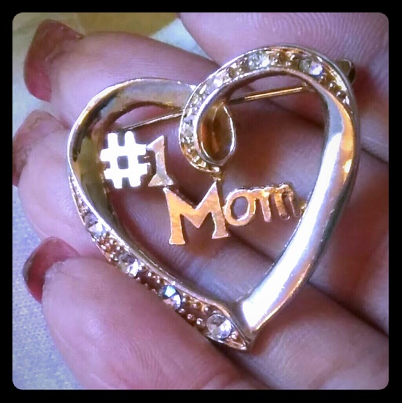Jewelry | Vintage Heart 1 Mom Brooch | Poshmark